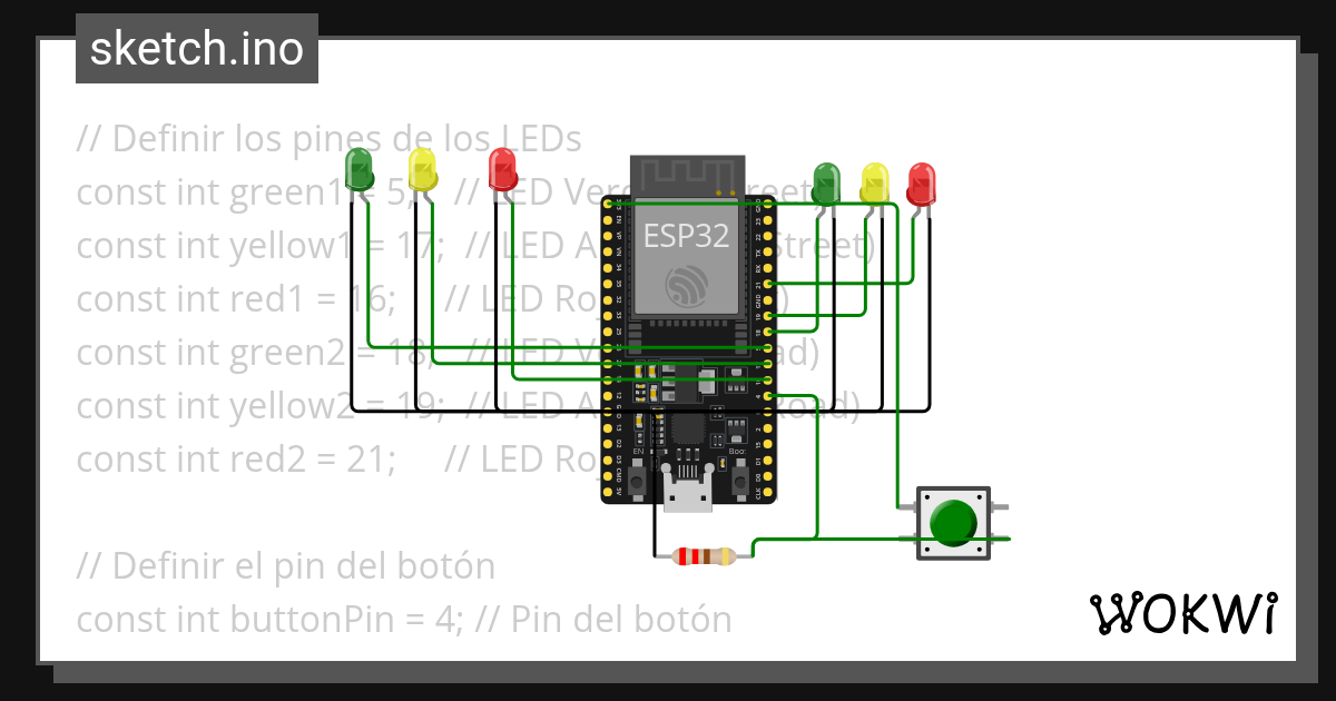 semaforo_push - Wokwi ESP32, STM32, Arduino Simulator