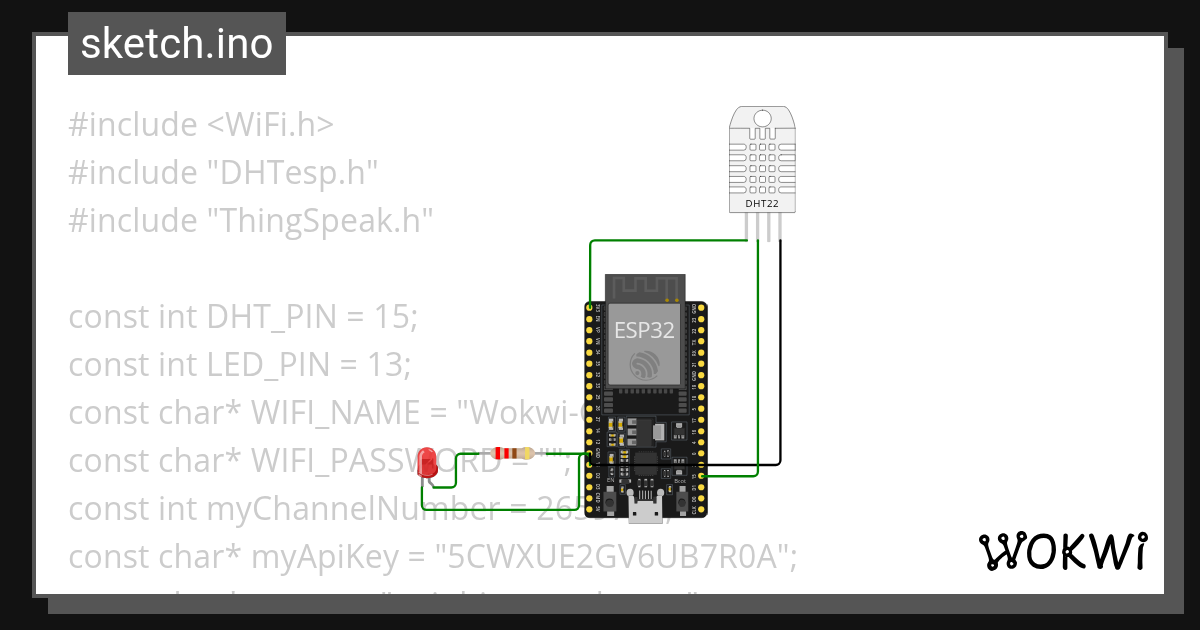 DH22 - Wokwi ESP32, STM32, Arduino Simulator