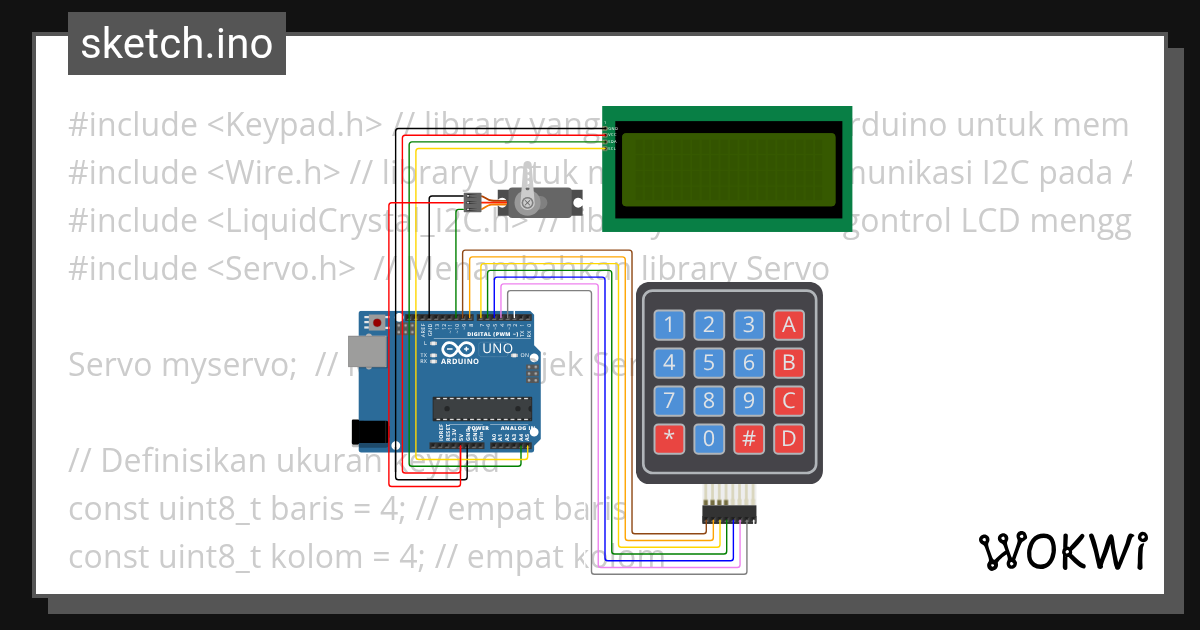 Cashbox lcd2004 keypad servo - Wokwi ESP32, STM32, Arduino Simulator Cashbox lcd2004 keypad servo - Wokwi ESP32, STM32, Arduino Simulator