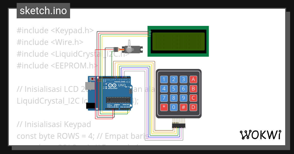 Cashbox lcd2004 contoh 3 - Wokwi ESP32, STM32, Arduino Simulator