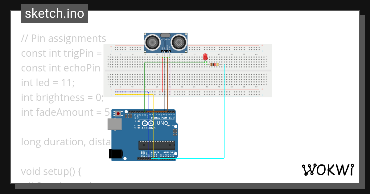 Ultrasonic Brightness Wokwi Esp32 Stm32 Arduino Simulator 8655