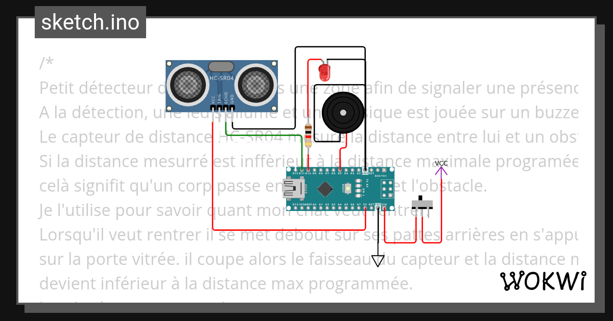 DistanceMetreNANO - Wokwi ESP32, STM32, Arduino Simulator