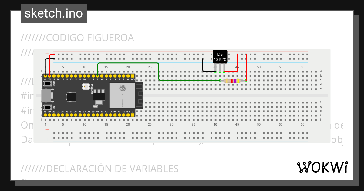 Temperatura DS18B20 FIGUEROA - Wokwi ESP32, STM32, Arduino Simulator
