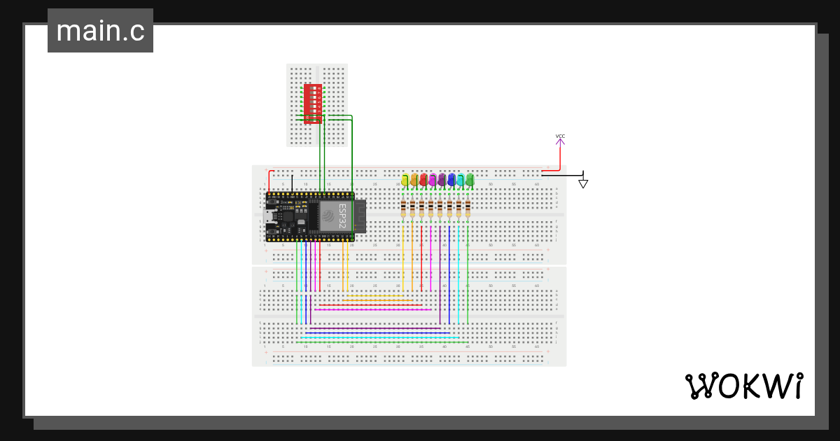 Codigo Bit 8leds 4switch Wokwi Esp32 Stm32 Arduino Simulator 