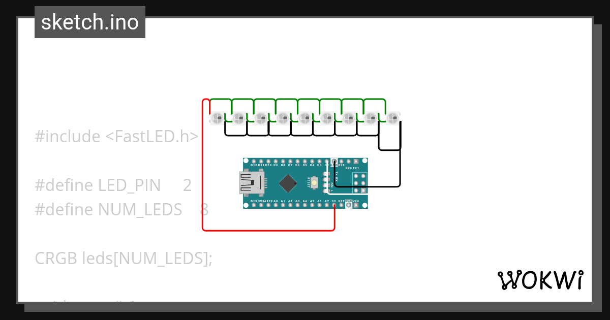 Driver 8 Led NeoPixel - Wokwi ESP32, STM32, Arduino Simulator