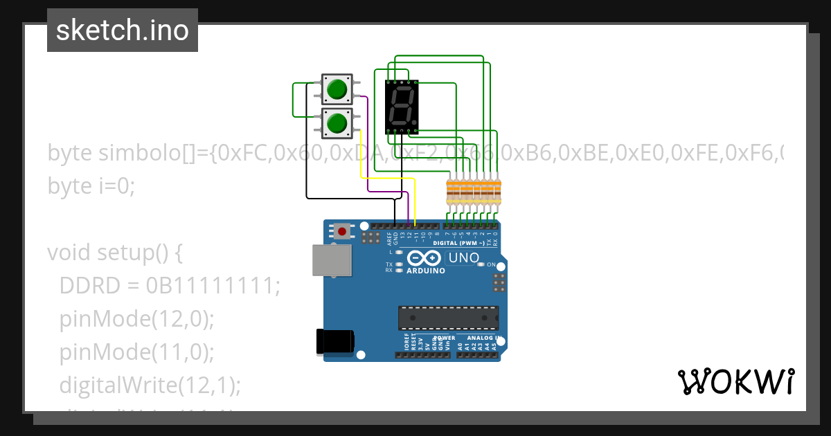 Contador Hexa Wokwi Esp32 Stm32 Arduino Simulator