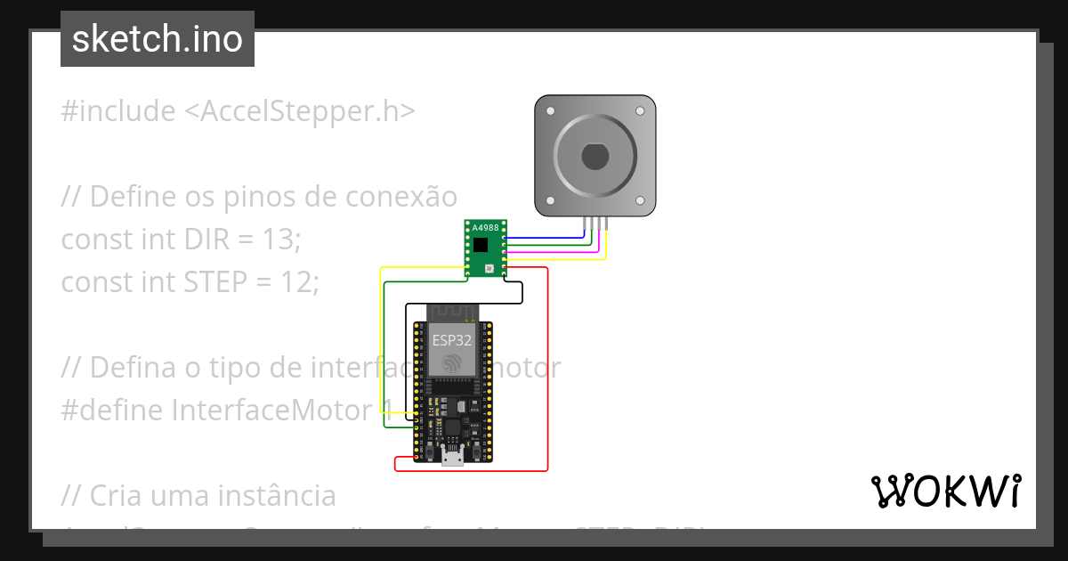Passo A4988 Wokwi Esp32 Stm32 Arduino Simulator 5107