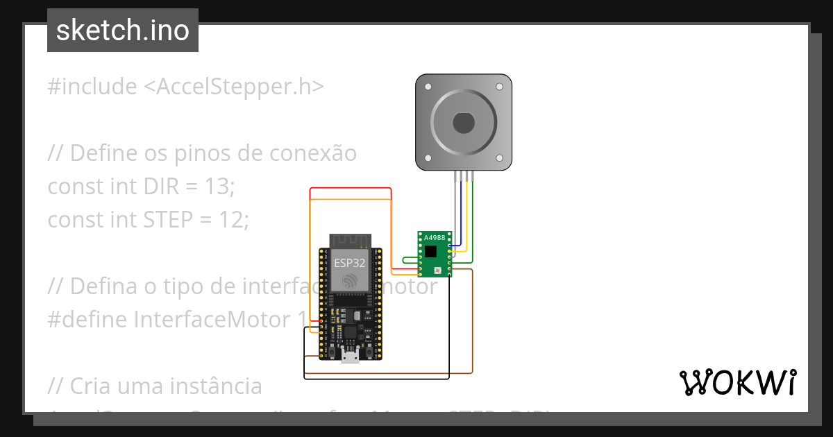 Passo A4988 Wokwi Esp32 Stm32 Arduino Simulator 6240