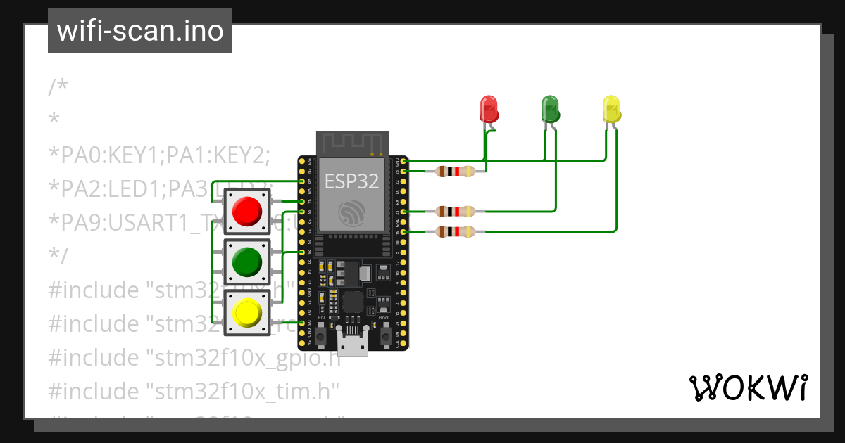 M.ABDUL RIZIQ push button Copy (2) - Wokwi ESP32, STM32, Arduino Simulator