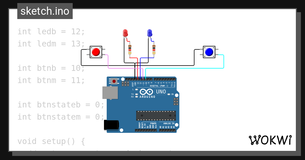 Arduinu 2 Butten Wokwi Esp32 Stm32 Arduino Simulator 