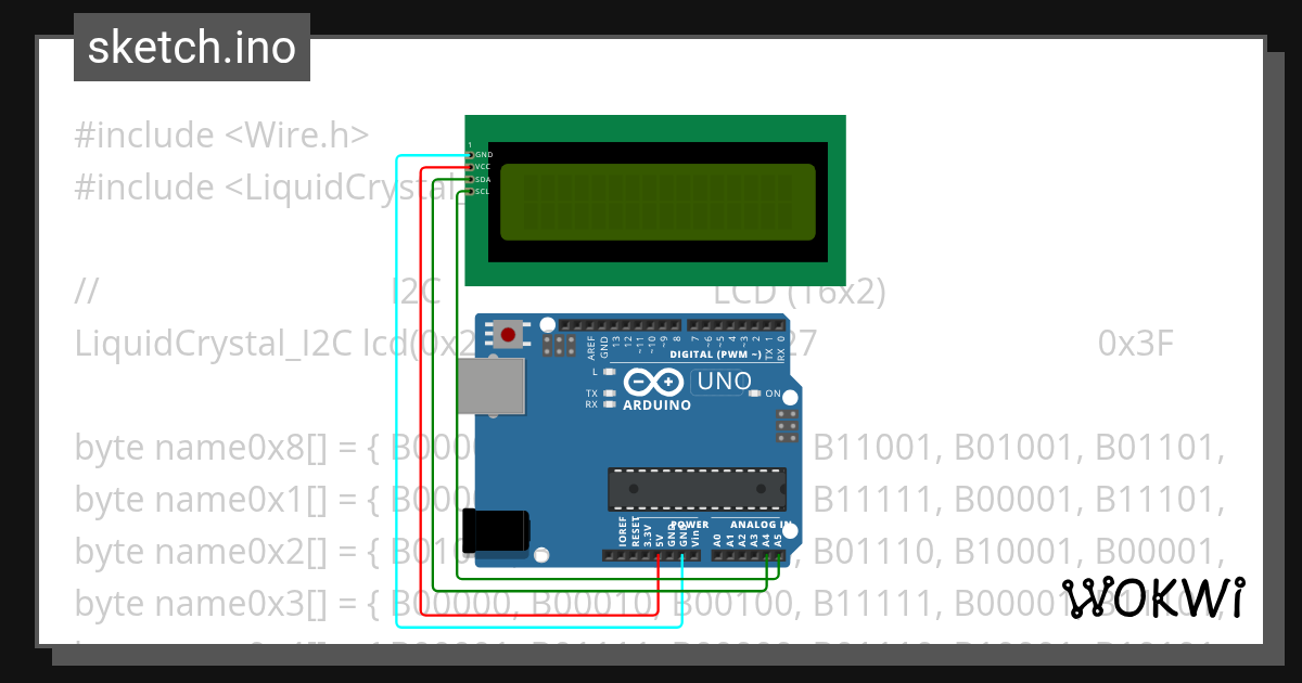 prj9 LCD1602 gpt สวัสดีปีใหม่ - Wokwi ESP32, STM32, Arduino Simulator