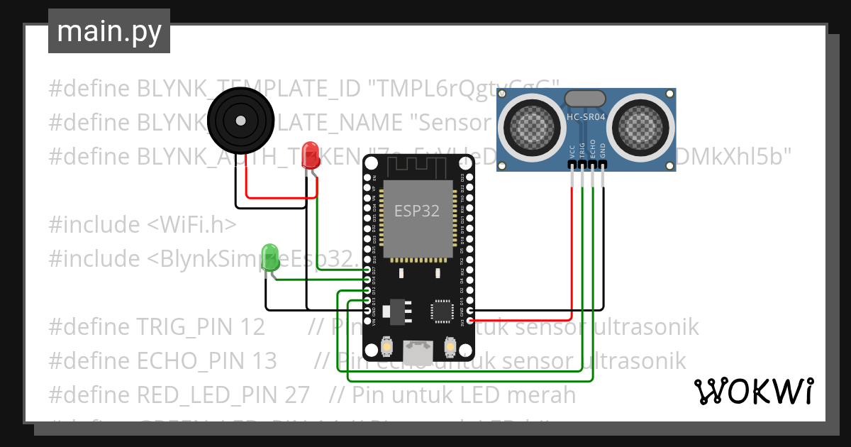 Rifqah Khairun Nisa (30) XII TKJ 1 Tugas Sensor Parkir - Wokwi ESP32, STM32, Arduino Simulator