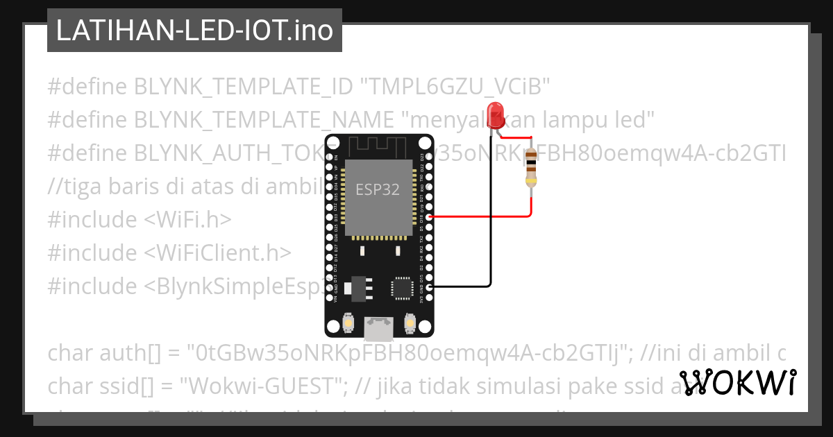 Blynk-1-LED - Wokwi ESP32, STM32, Arduino Simulator