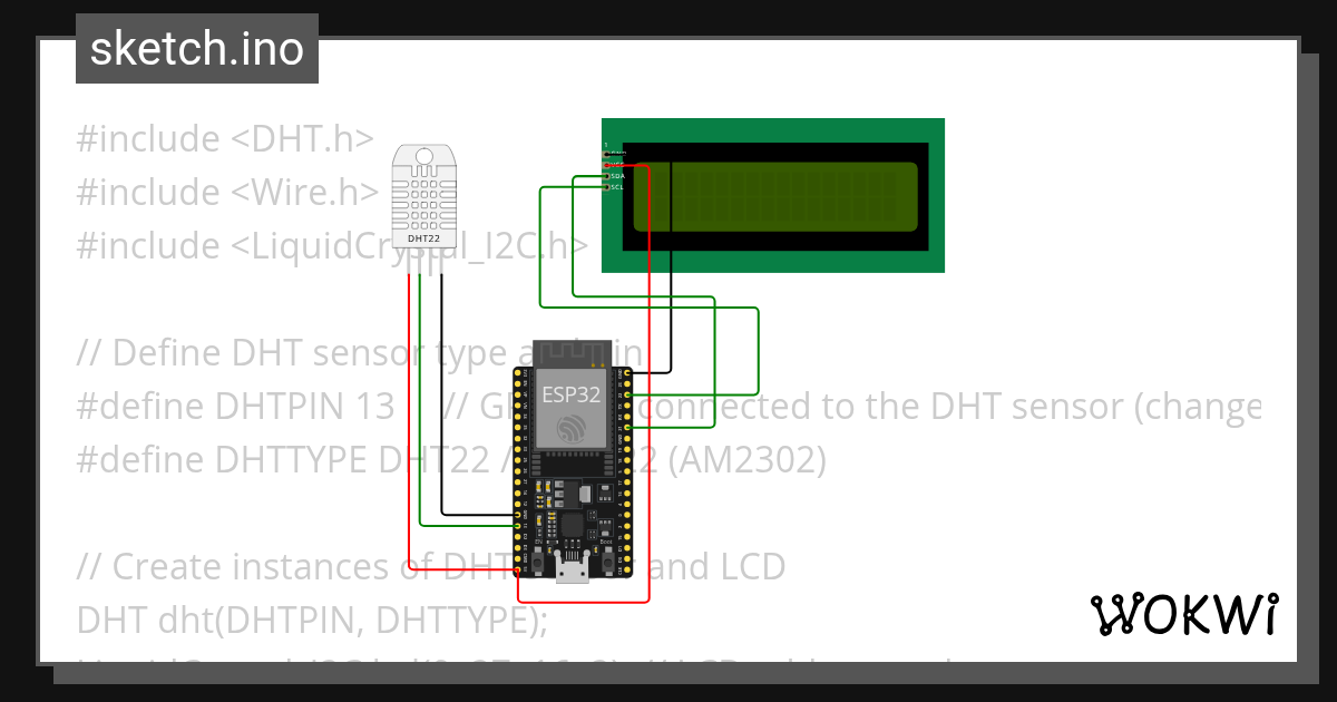 14) DHT22 LCD Copy - Wokwi ESP32, STM32, Arduino Simulator