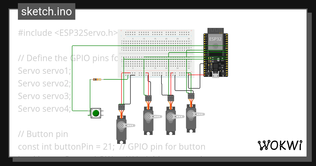 Servo Lipat baju - Wokwi ESP32, STM32, Arduino Simulator