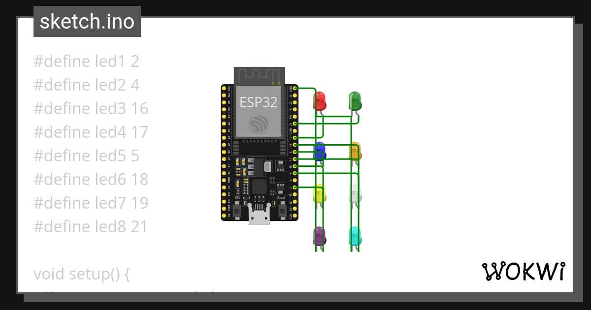 LED 4 - Wokwi ESP32, STM32, Arduino Simulator