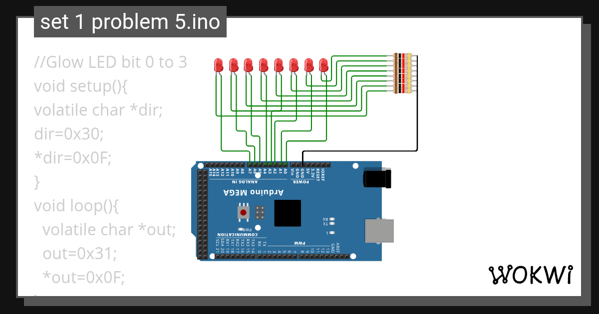 set 1 problem 5 - Wokwi ESP32, STM32, Arduino Simulator