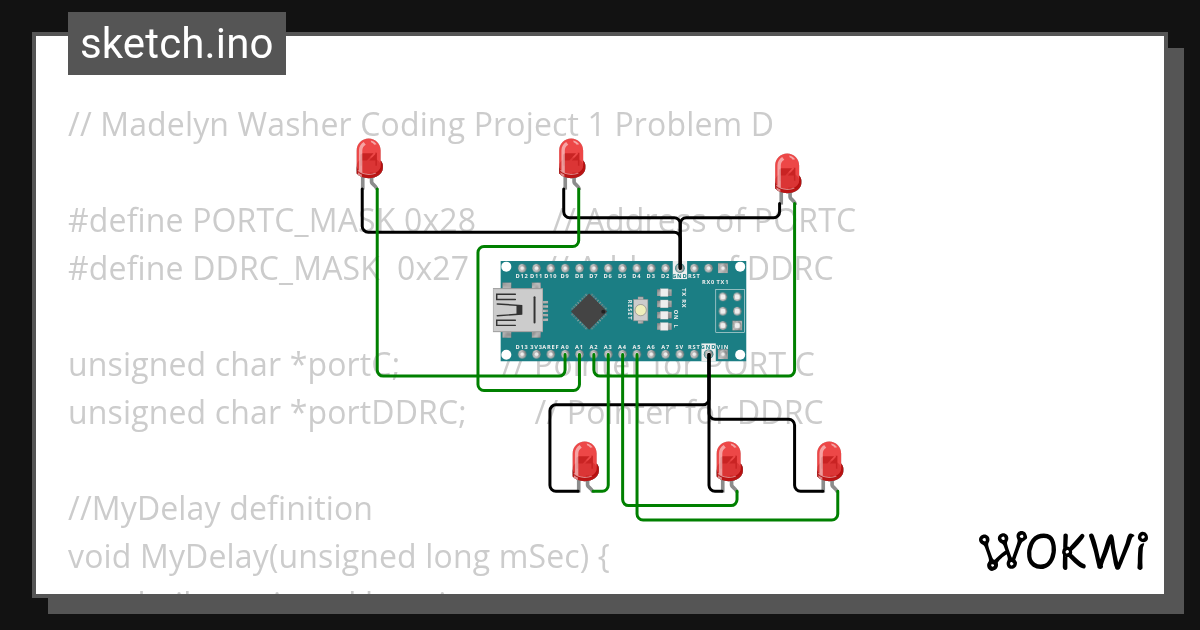 Coding Project 1 Problem D Madelyn Washer Wokwi Esp32 Stm32 Arduino