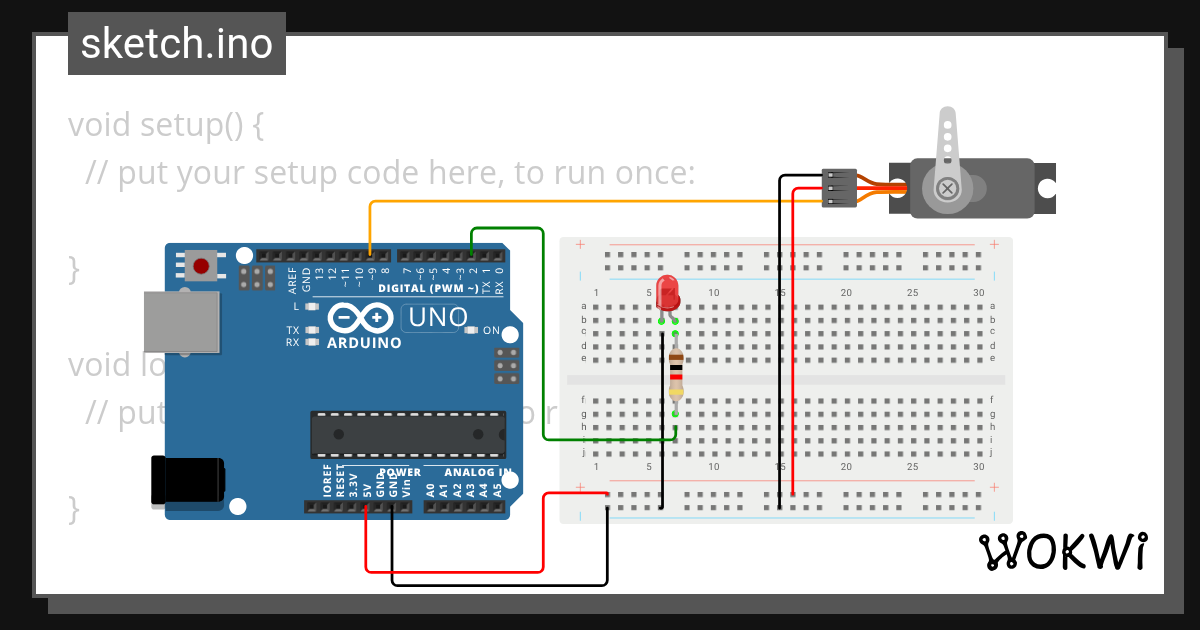 19/09 Ejercicio Servo y LED - Wokwi ESP32, STM32, Arduino Simulator