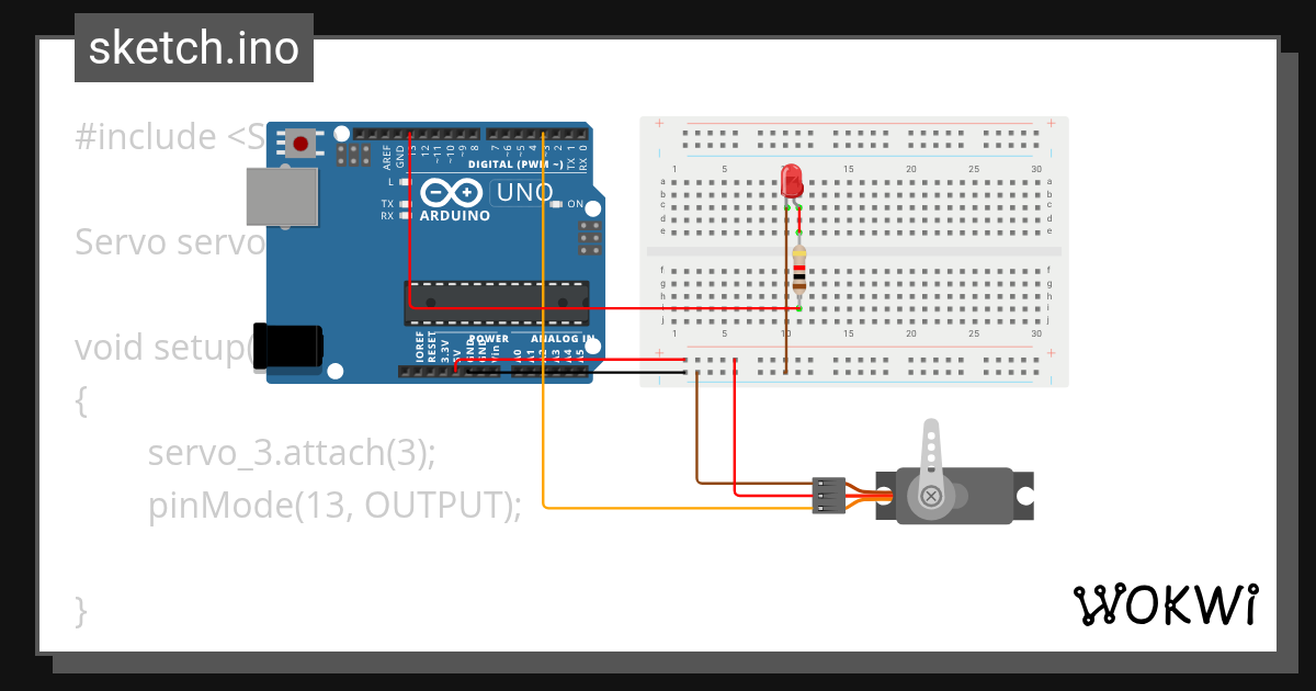 19-09 ejercicio servo y led - Wokwi ESP32, STM32, Arduino Simulator
