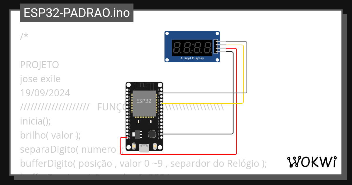 EX1-TM1637 Copy jose exile 2024 - Wokwi ESP32, STM32, Arduino Simulator