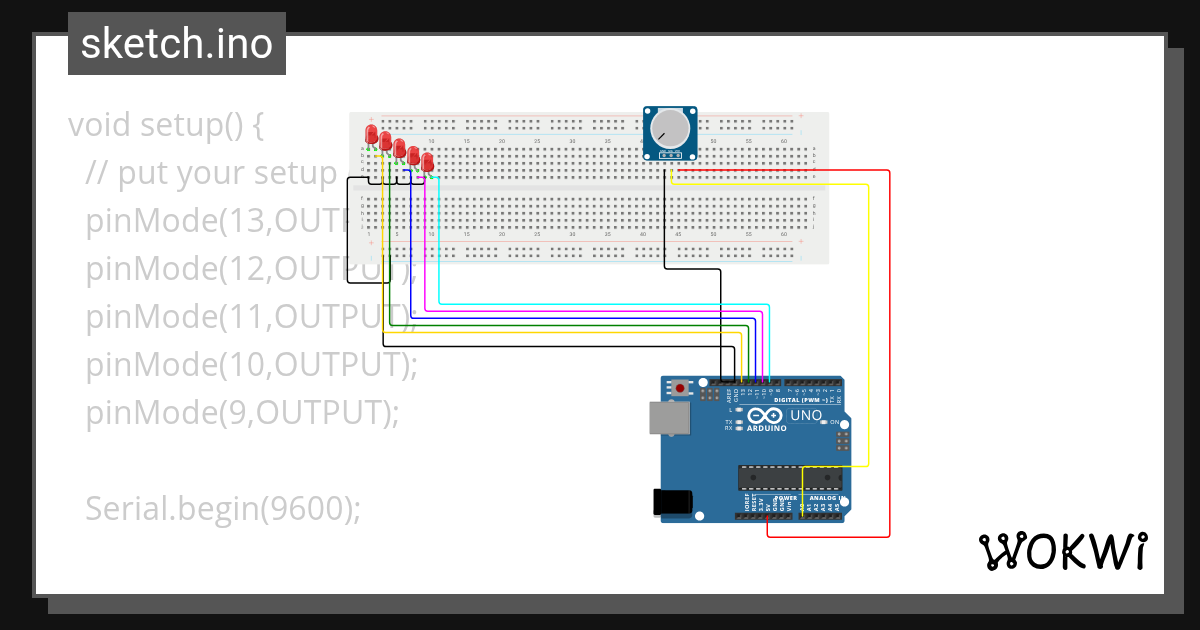 LED 5 Diagram Range - Wokwi ESP32, STM32, Arduino Simulator