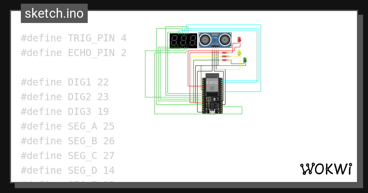 Sensoe Ultrasonic Wokwi Esp32 Stm32 Arduino Simulator