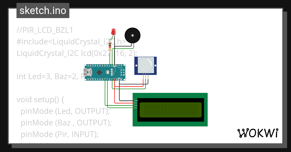 PIR_LCD_BZL1 - Wokwi ESP32, STM32, Arduino Simulator