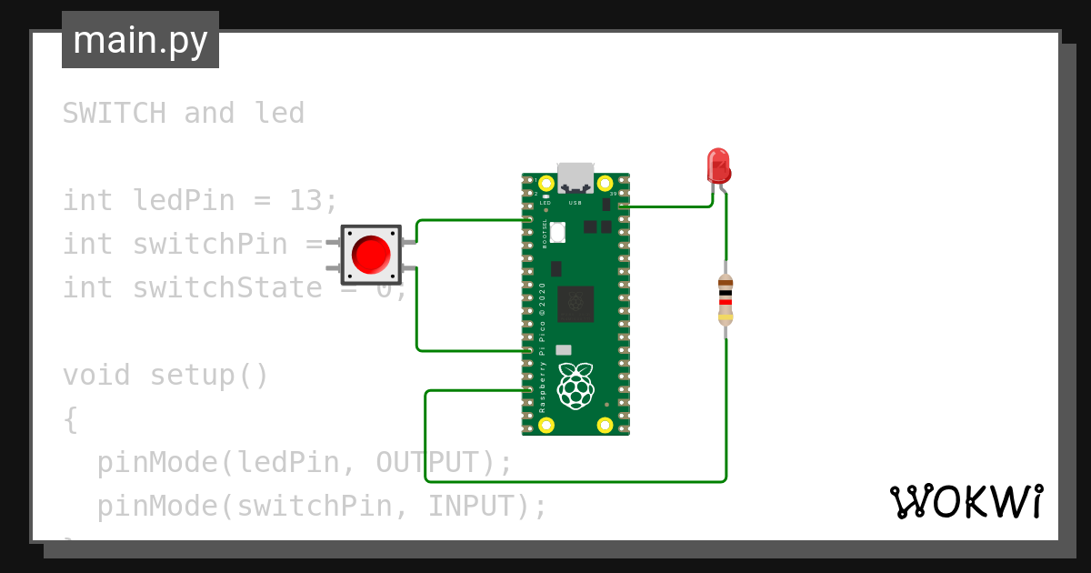 Switch And Led Wokwi Esp32 Stm32 Arduino Simulator 8167