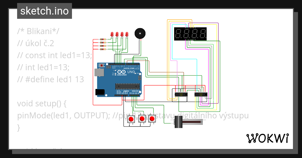 01a 1x Led Define Wokwi Esp32 Stm32 Arduino Simulator 7612
