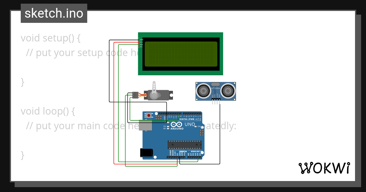 PRJ14_SERVO Distance - Wokwi ESP32, STM32, Arduino Simulator
