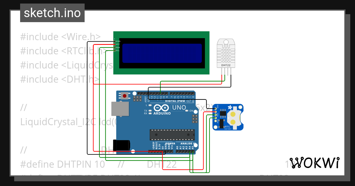 prj15_LCD RTC-dHT control - Wokwi ESP32, STM32, Arduino Simulator