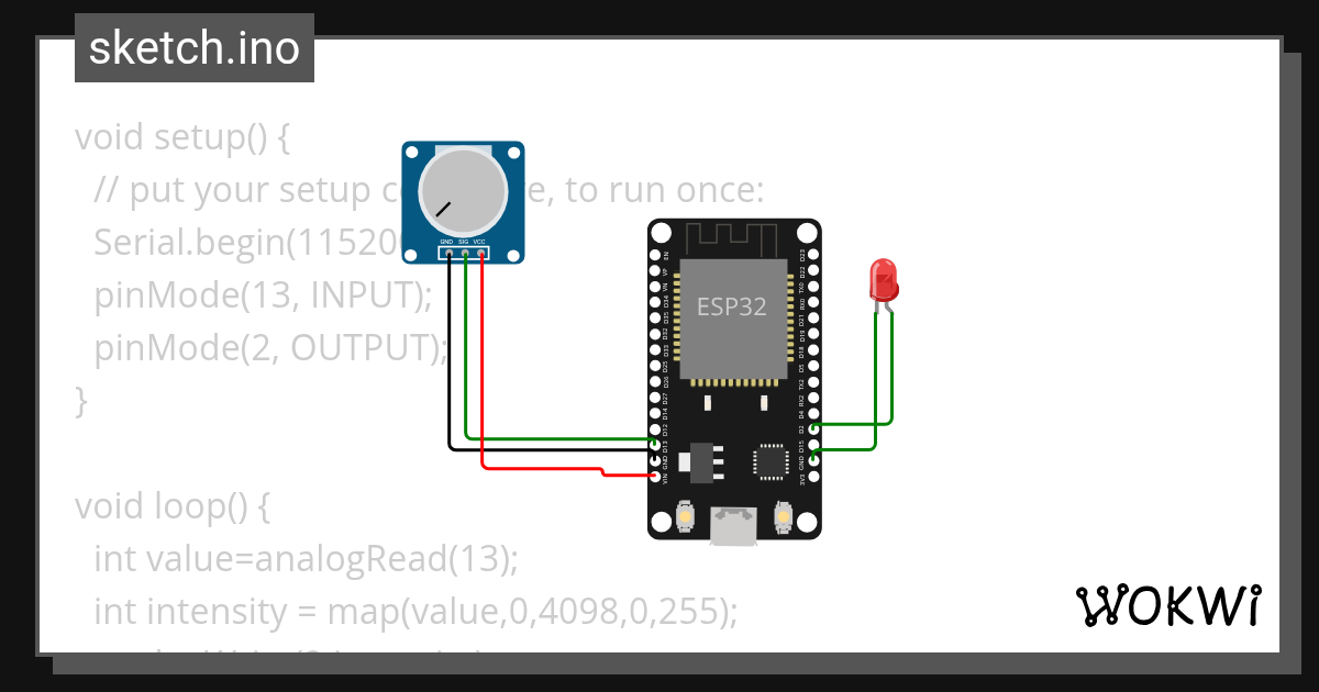 potentiometer - Wokwi ESP32, STM32, Arduino Simulator