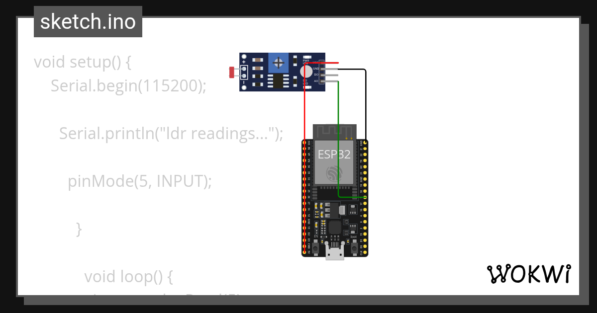 Ldr - Wokwi ESP32, STM32, Arduino Simulator