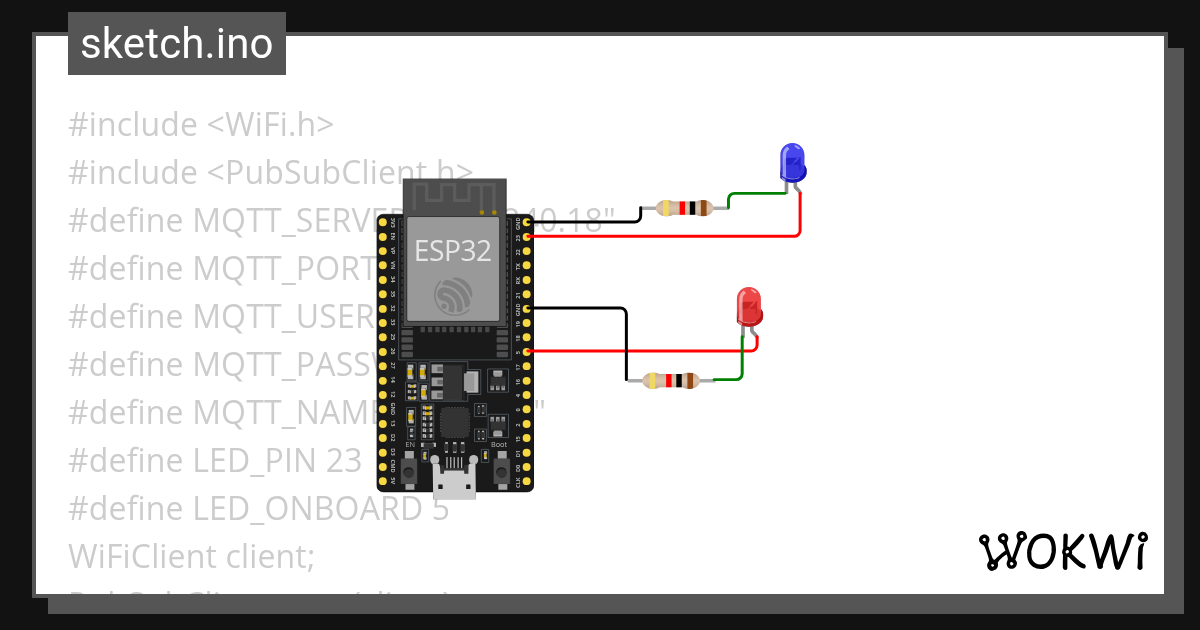 IOT LED - Wokwi ESP32, STM32, Arduino Simulator