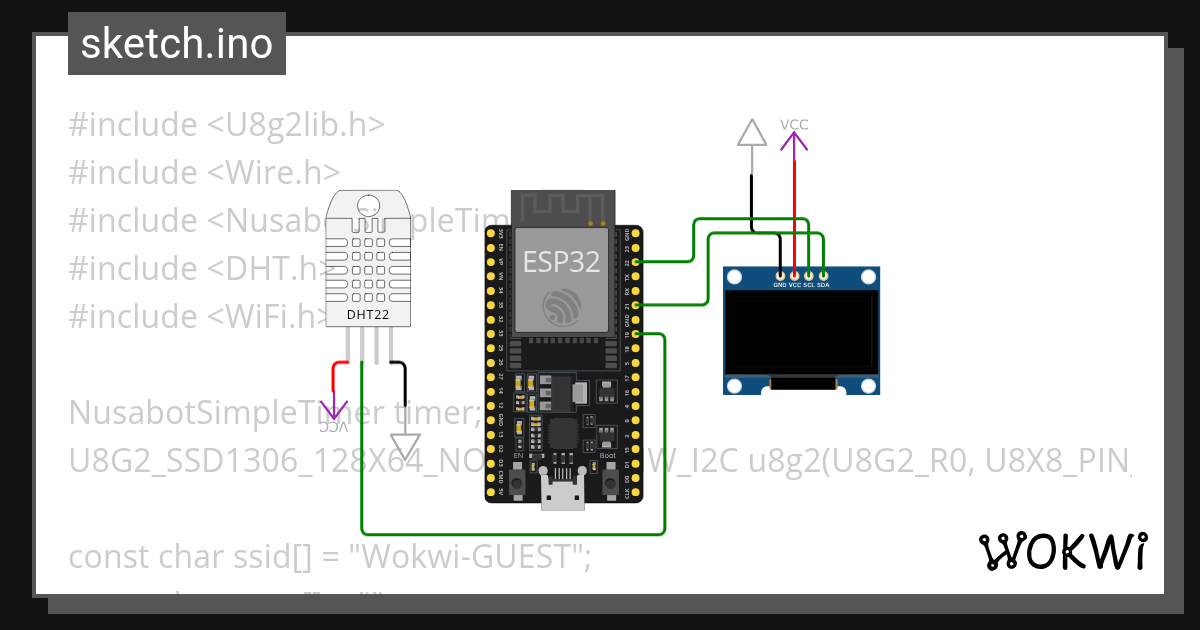 Monitor Suhu Display - Wokwi ESP32, STM32, Arduino Simulator