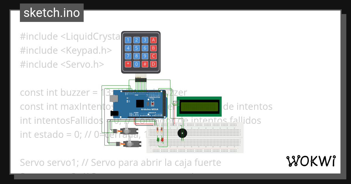 caja_fuerte, - Wokwi ESP32, STM32, Arduino Simulator