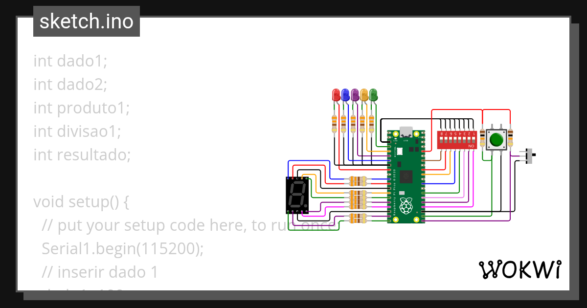 EX1 Lista Programacao Prova - Wokwi ESP32, STM32, Arduino Simulator