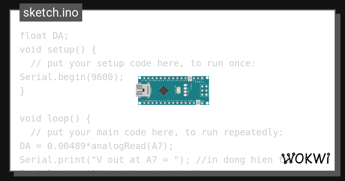 V Out From Analogread By Each Seconds Wokwi Esp32 Stm32 Arduino Simulator 5297