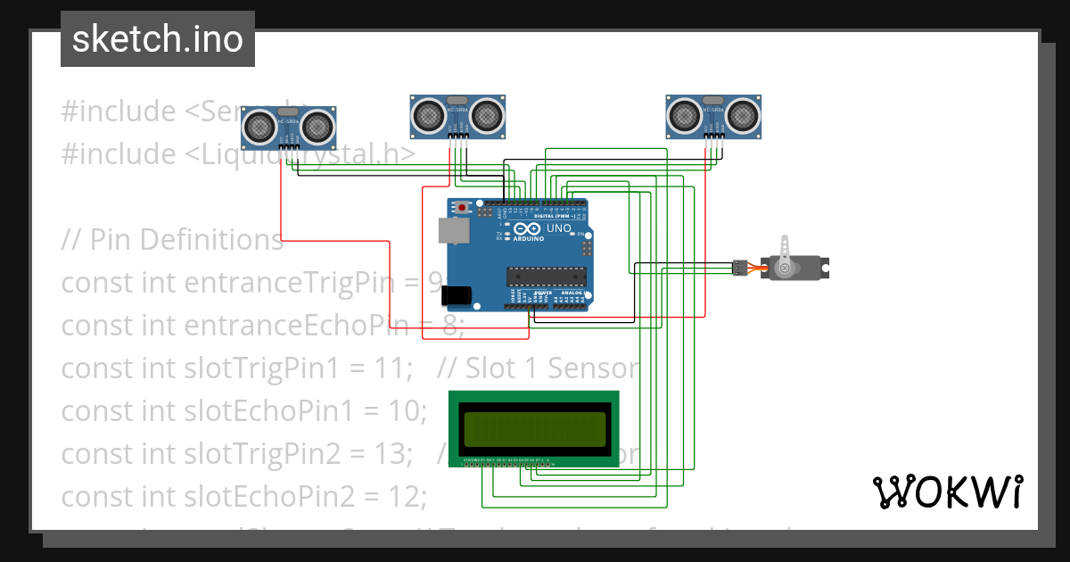 Sensor Based Car Parking - Batch 5 - Wokwi ESP32, STM32, Arduino Simulator