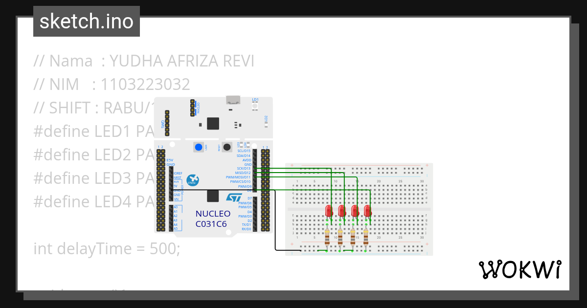 Yudha Afriza Revi_1103223032_Rabu/1 Copy (3) - Wokwi ESP32, STM32, Arduino Simulator