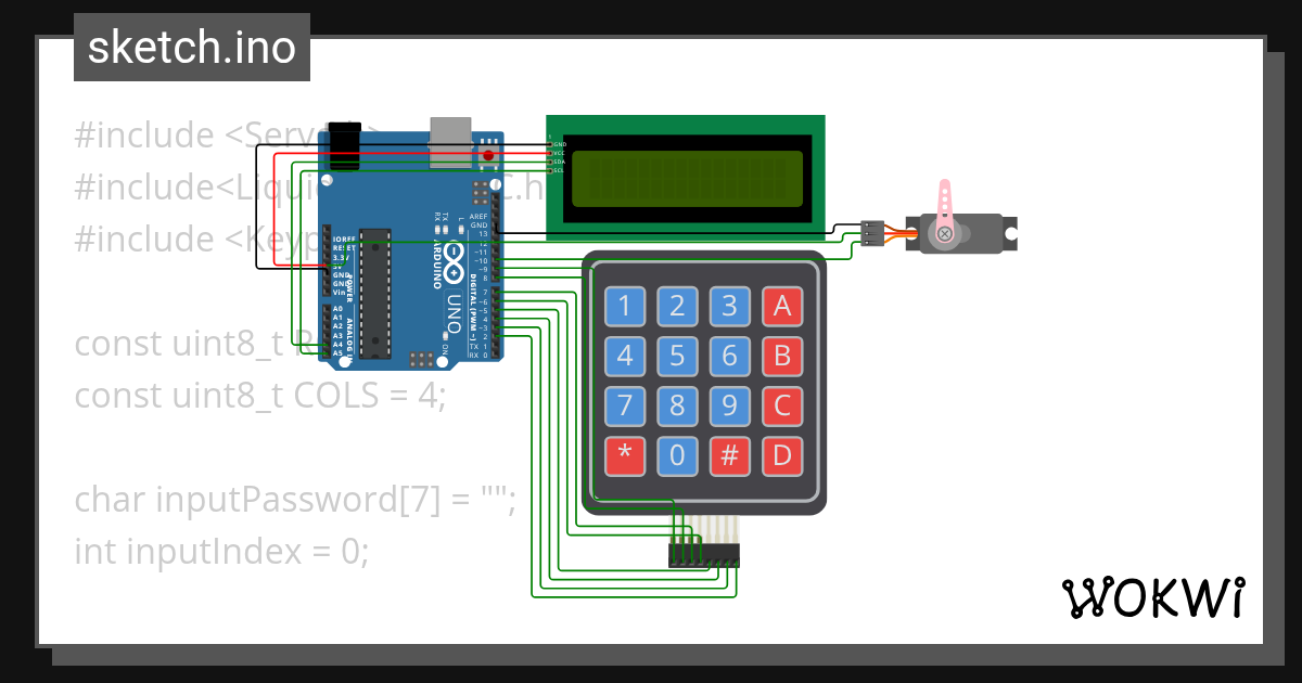 Smart Lock Wokwi Esp32 Stm32 Arduino Simulator 6014