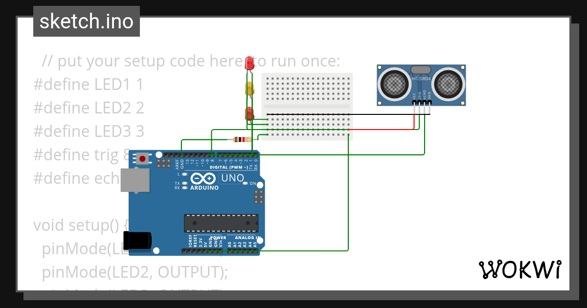 Sensor Jarak Wokwi Esp32 Stm32 Arduino Simulator 9240