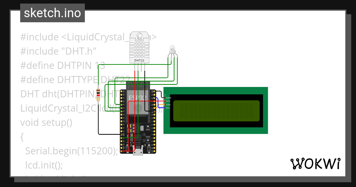 Temp LED - Wokwi ESP32, STM32, Arduino Simulator