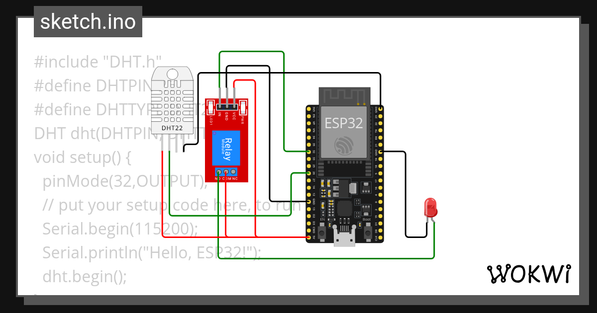 relay led - Wokwi ESP32, STM32, Arduino Simulator