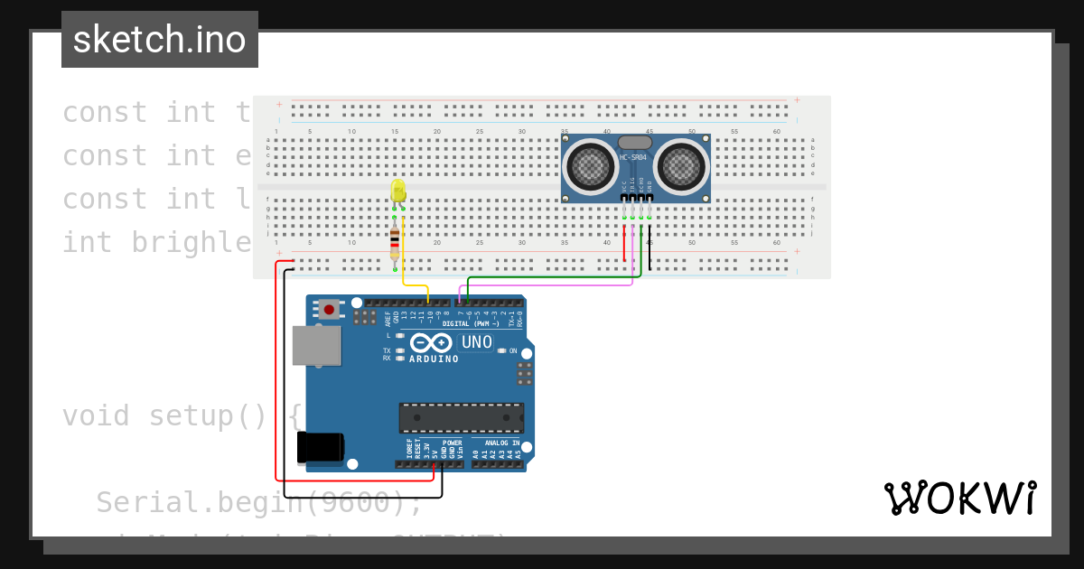 датчик відстані Wokwi Esp32 Stm32 Arduino Simulator 7545