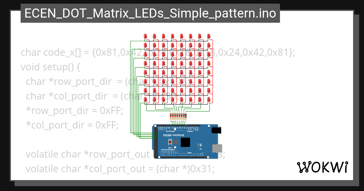 Dotmatrix8 Wokwi Esp32 Stm32 Arduino Simulator 