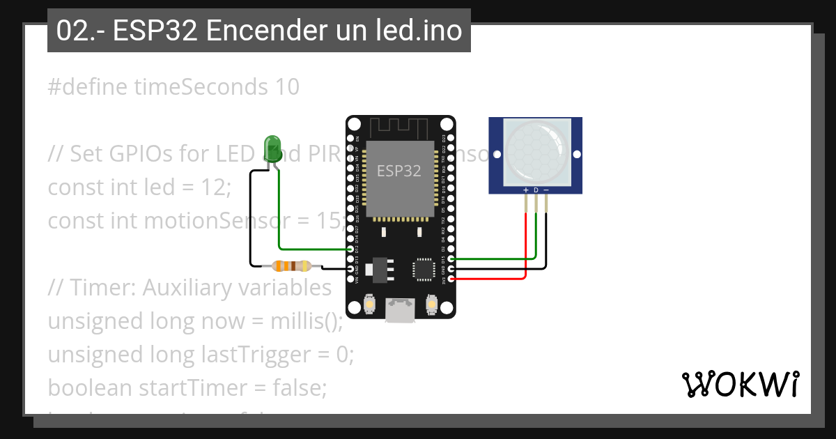 Sensor De Movimiento Wokwi Esp32 Stm32 Arduino Simulator 0751