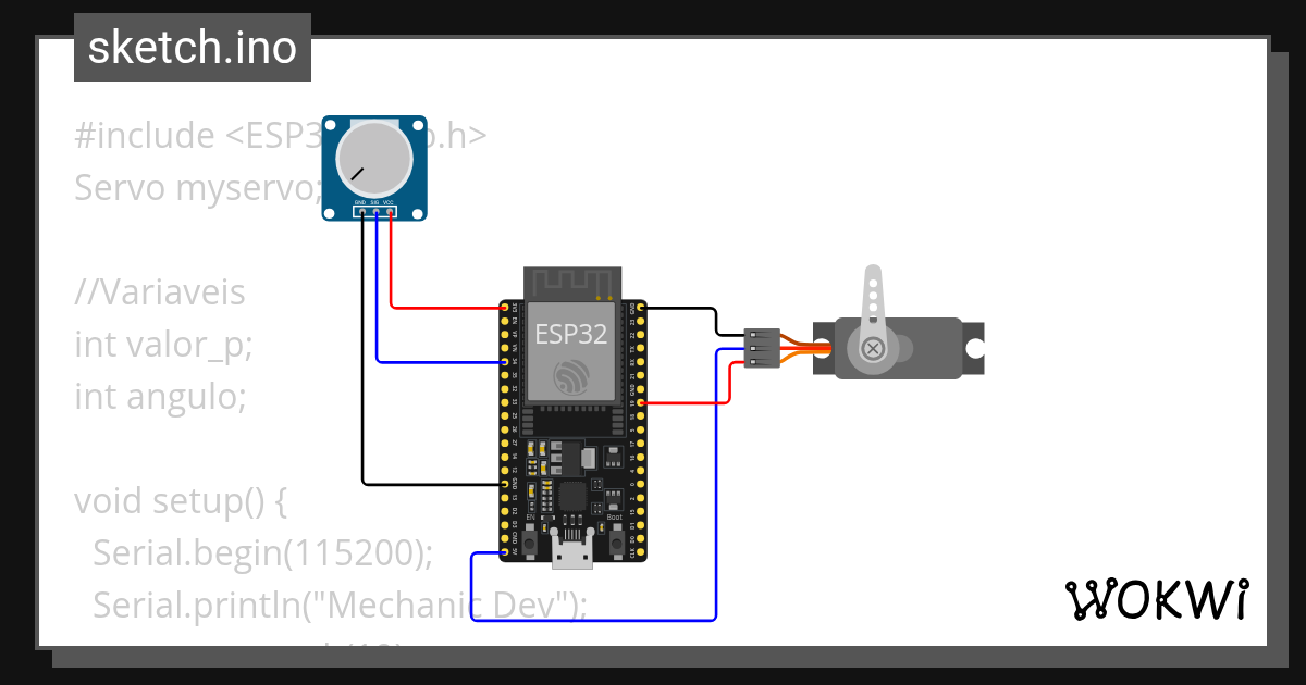 Teste Com Servo Motor Wokwi Esp32 Stm32 Arduino Simulator 