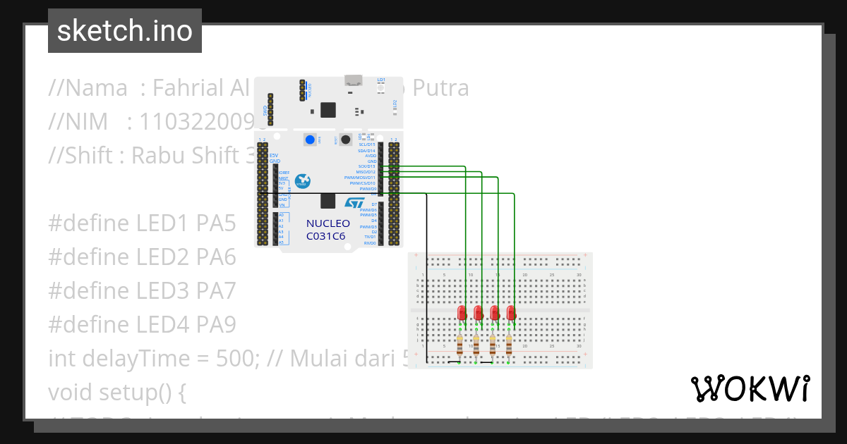 Fahrial Al Akbar Warsito Putra_1103220096_Rabu,3_30_TPModul1 - Wokwi ESP32, STM32, Arduino Simulator